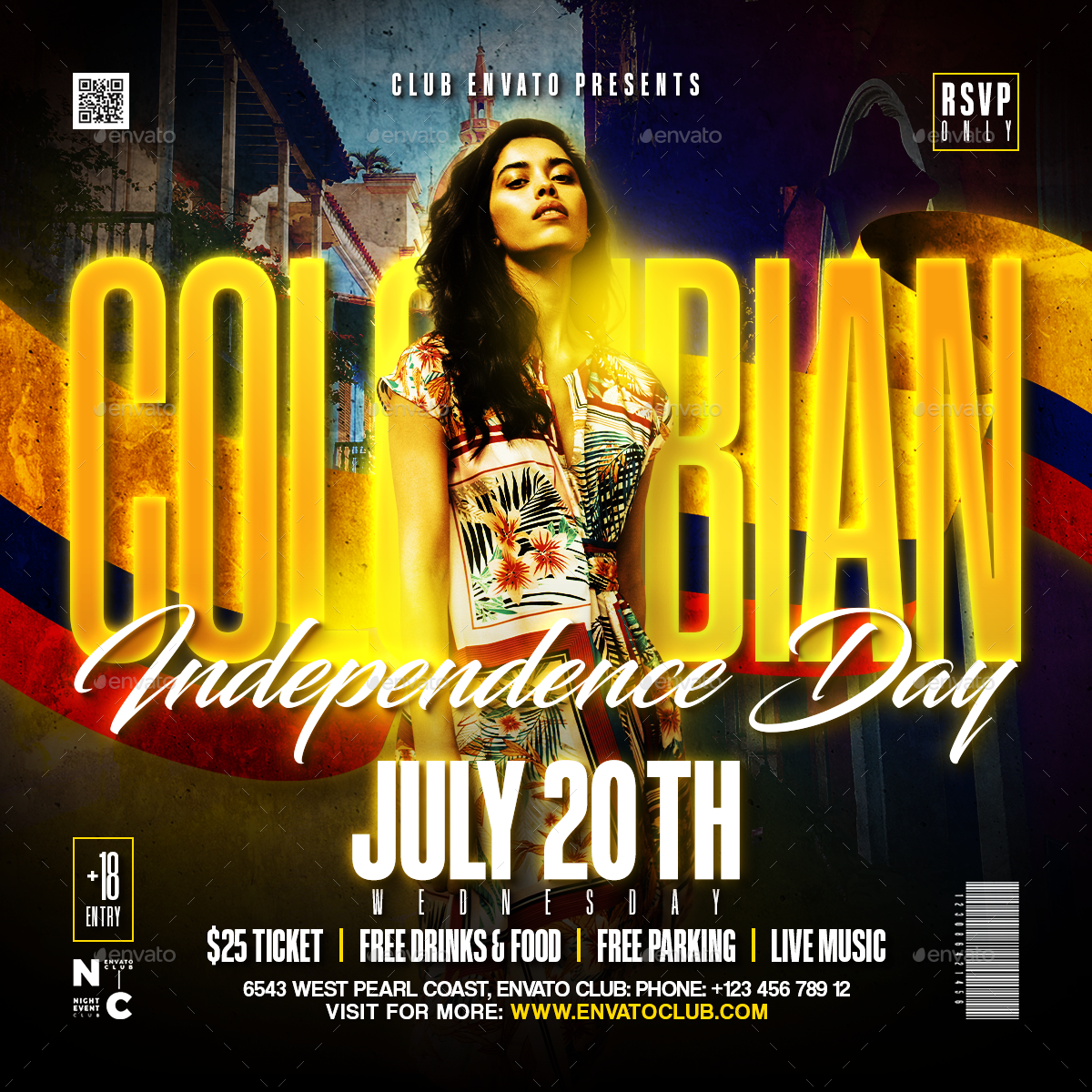 Colombian Independence Day Flyer, Print Templates | GraphicRiver