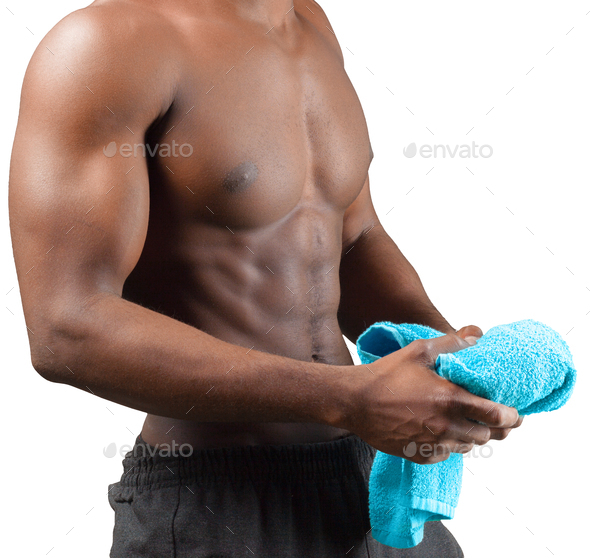 Torso of musculous african man isolated on white Stock Photo by ...