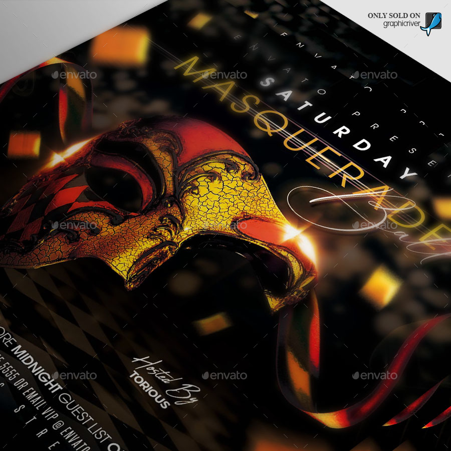 Masquerade Party Flyer Template, Print Templates | GraphicRiver
