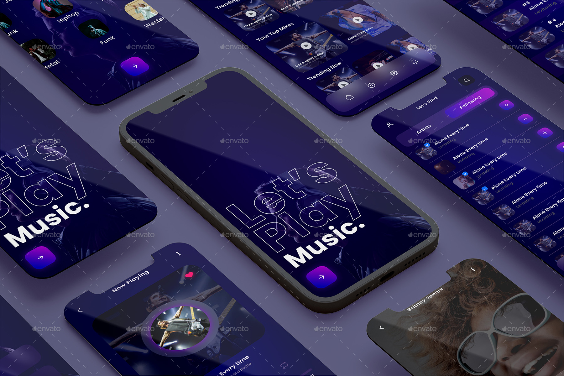 Music App UI Kit, Web Elements | GraphicRiver