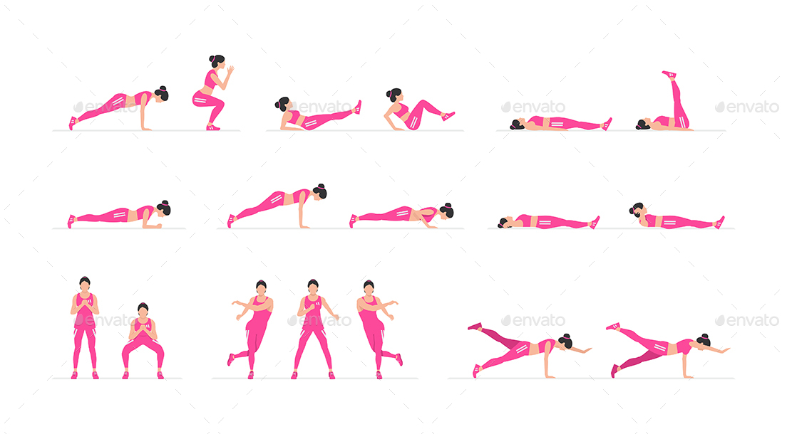 Women Workout Set, Graphics | GraphicRiver
