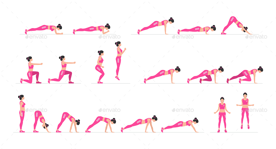 Women Workout Set, Graphics | GraphicRiver