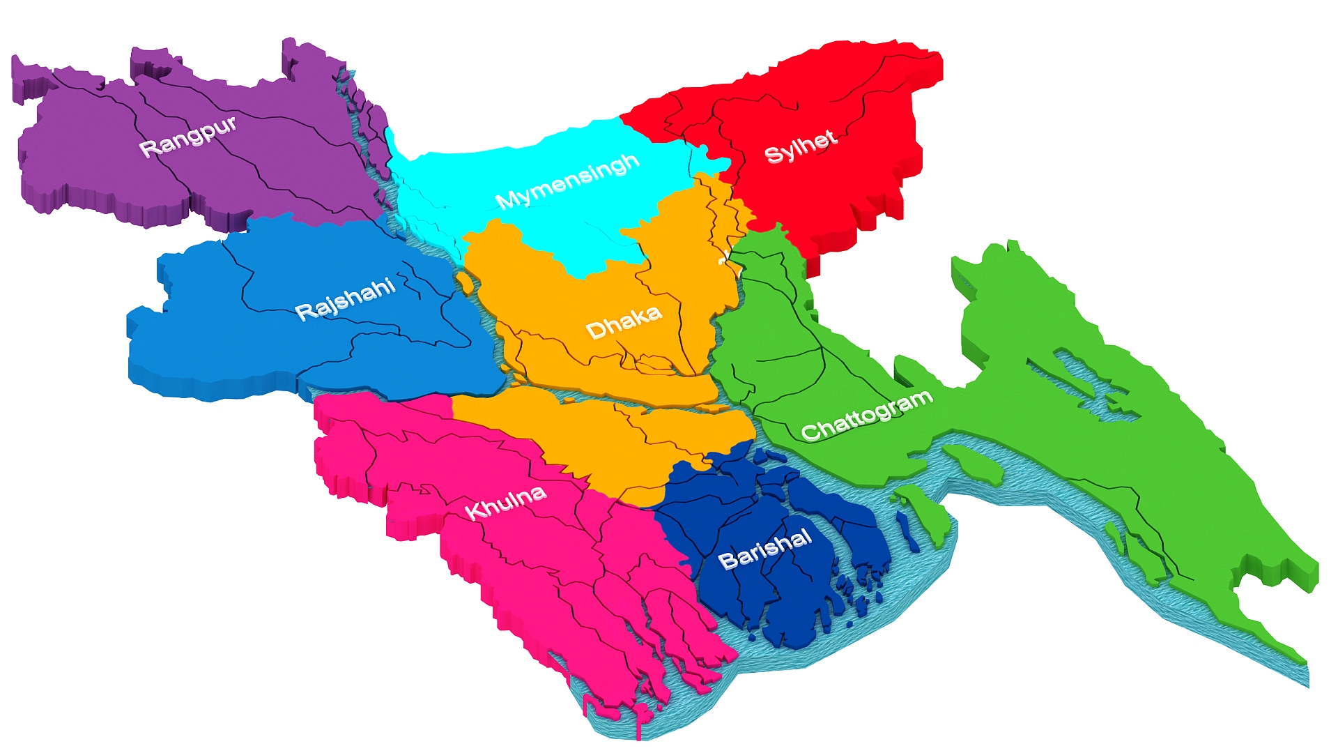 Bangladesh 3d Map by Polygon3d | 3DOcean
