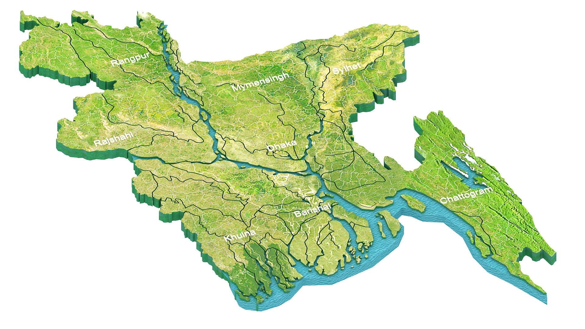 Bangladesh 3d Map by Polygon3d | 3DOcean