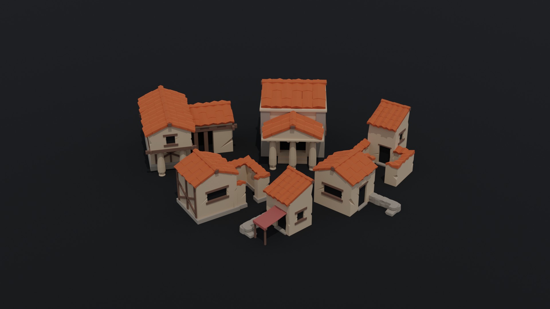 Cartoon ancient rome buildings kit by Tykryk | 3DOcean