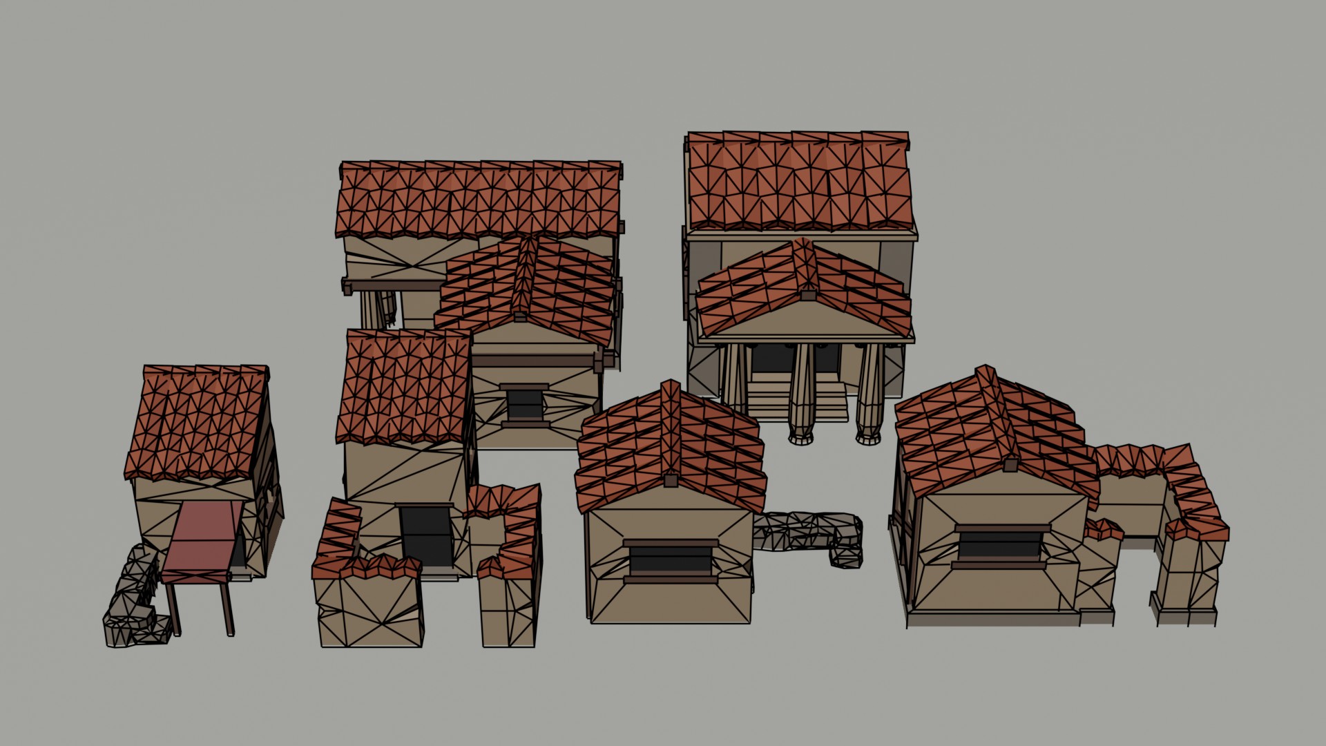 Cartoon ancient rome buildings kit by Tykryk | 3DOcean