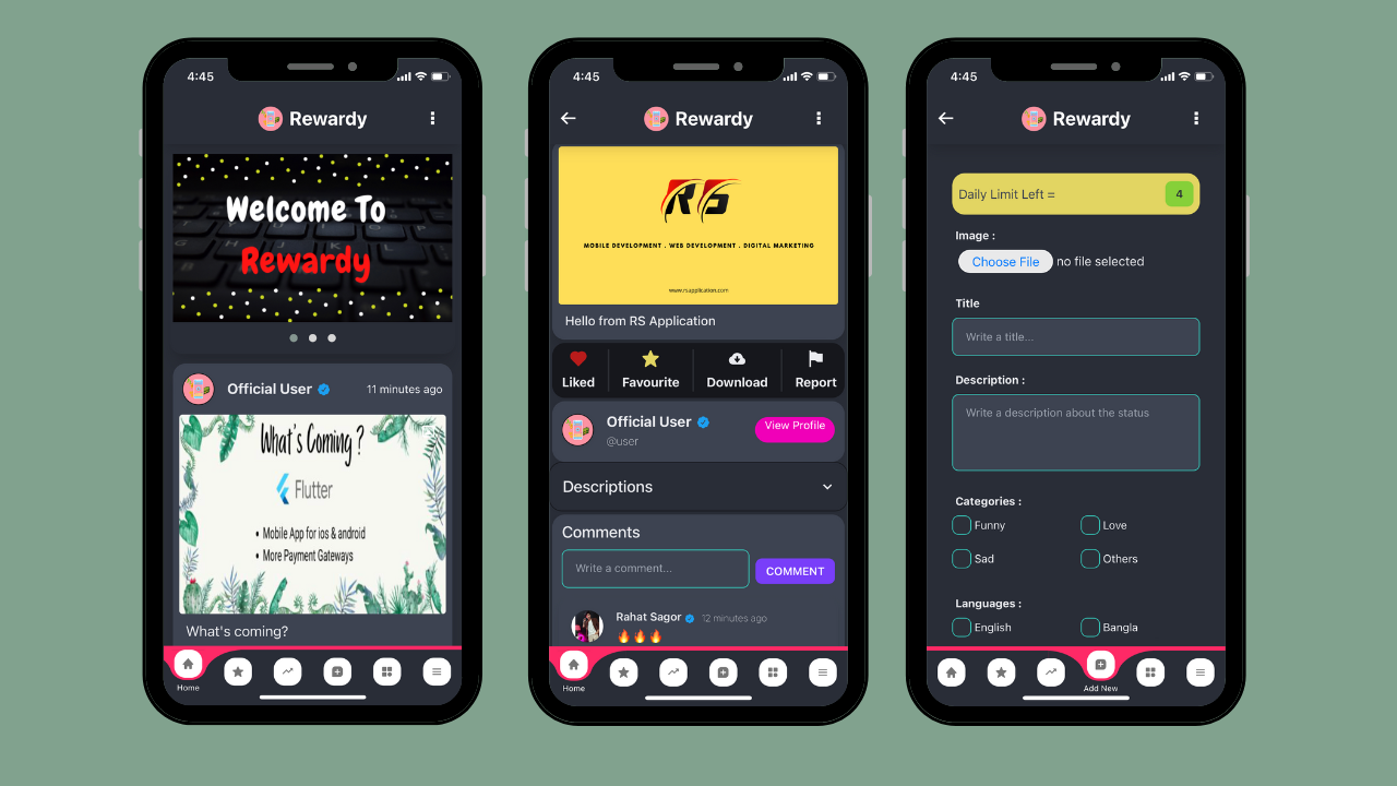 Rewardy - Status App with Reward Points + PWA + Backend by rsapplicationbd