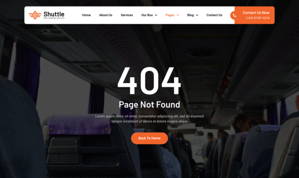 Shuttle – Bus Charter Service & Transport Company Elementor Template ...