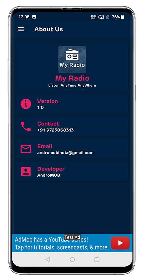 My Radio - Android Radio App (Single Station) by AndroMOB | CodeCanyon