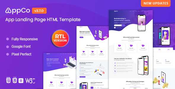 AppCo - App Landing Page Template by ThemeTags | ThemeForest