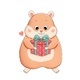 Cute Little Hamster with Big Gift Box, Graphics | GraphicRiver