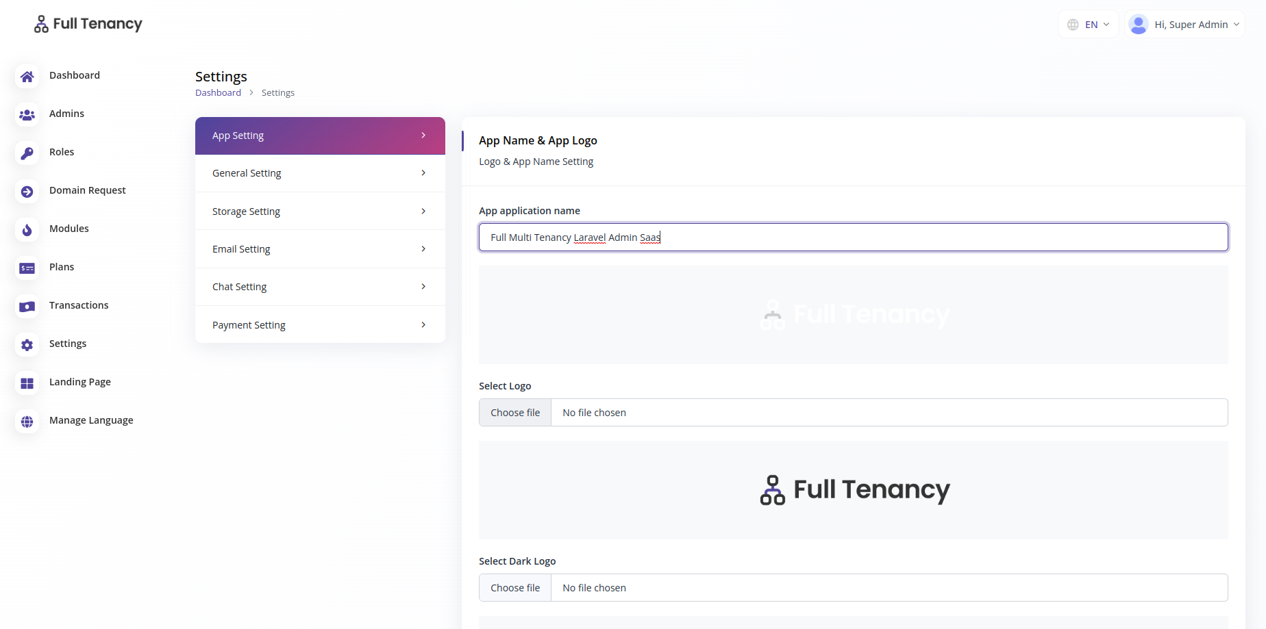 Full Tenancy - Domains, Database, Users, Role, Permissions & Settings ...