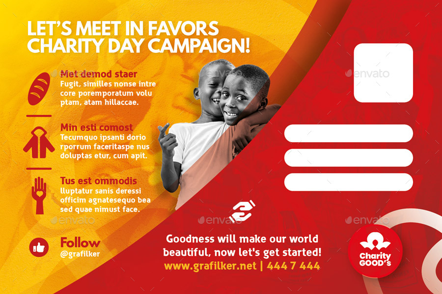 Charity Postcard Templates, Print Templates | GraphicRiver