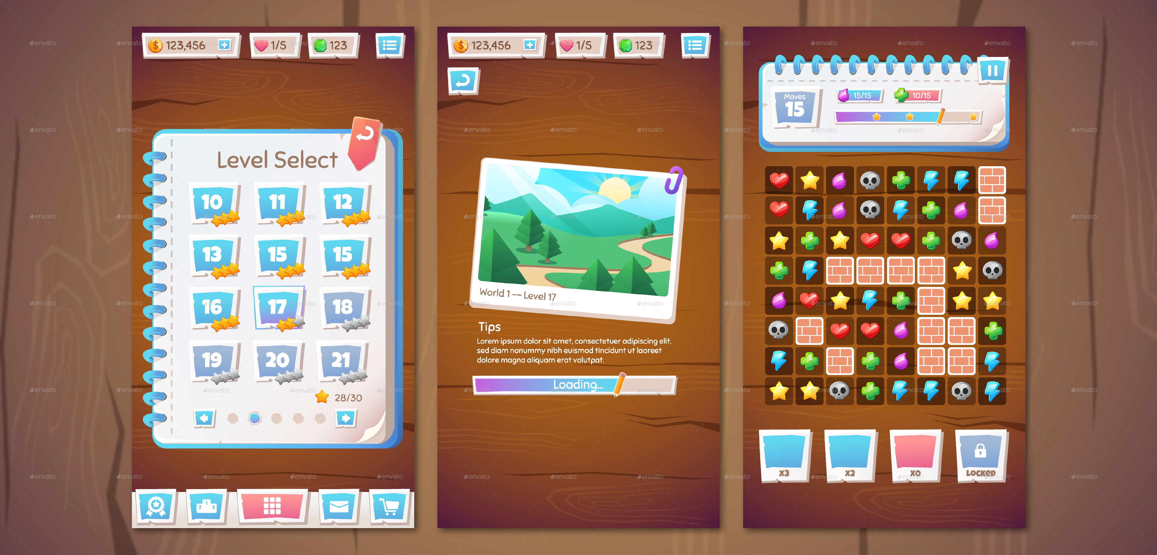 Notebook Theme GUI Pack 18, Game Assets | GraphicRiver