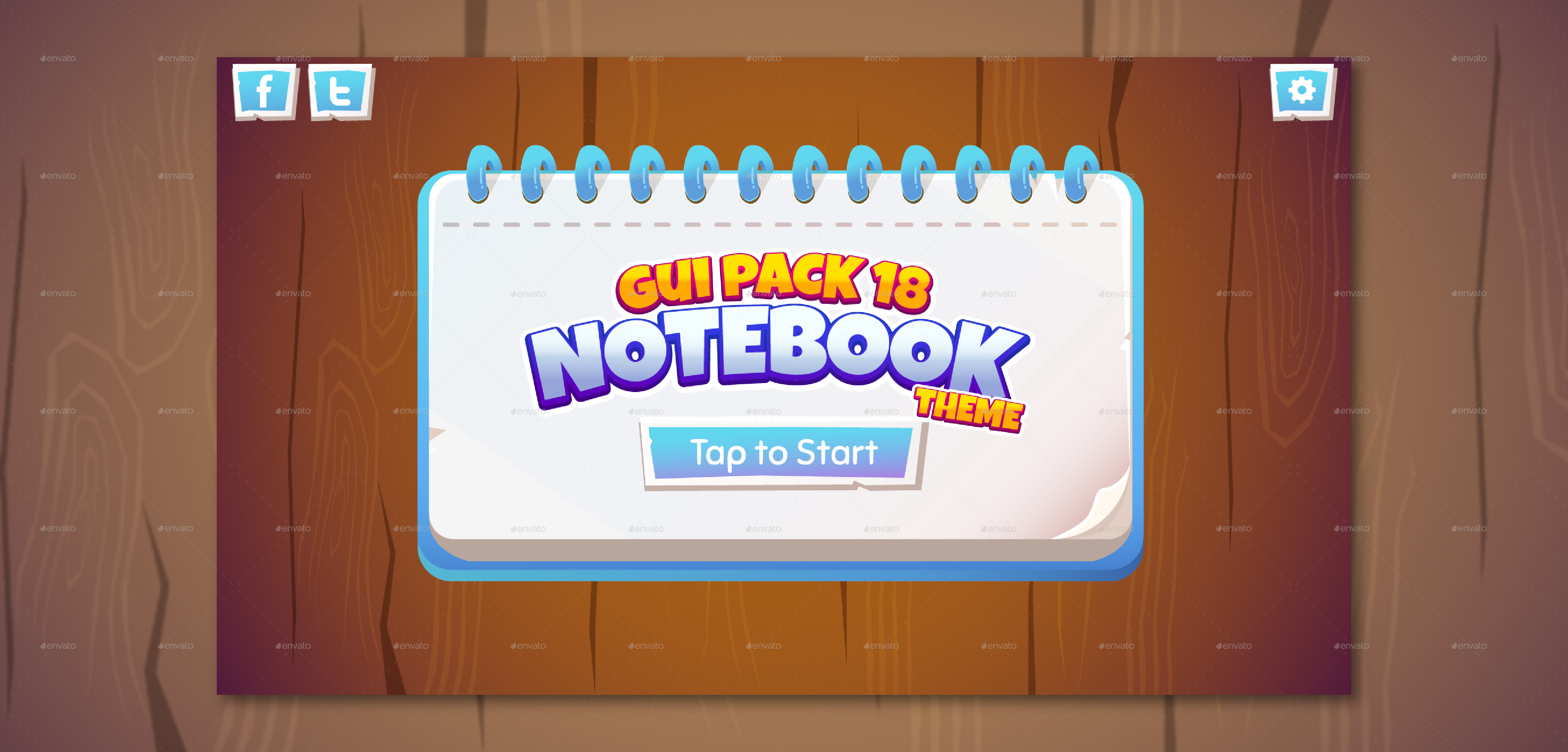 Notebook Theme GUI Pack 18, Game Assets | GraphicRiver