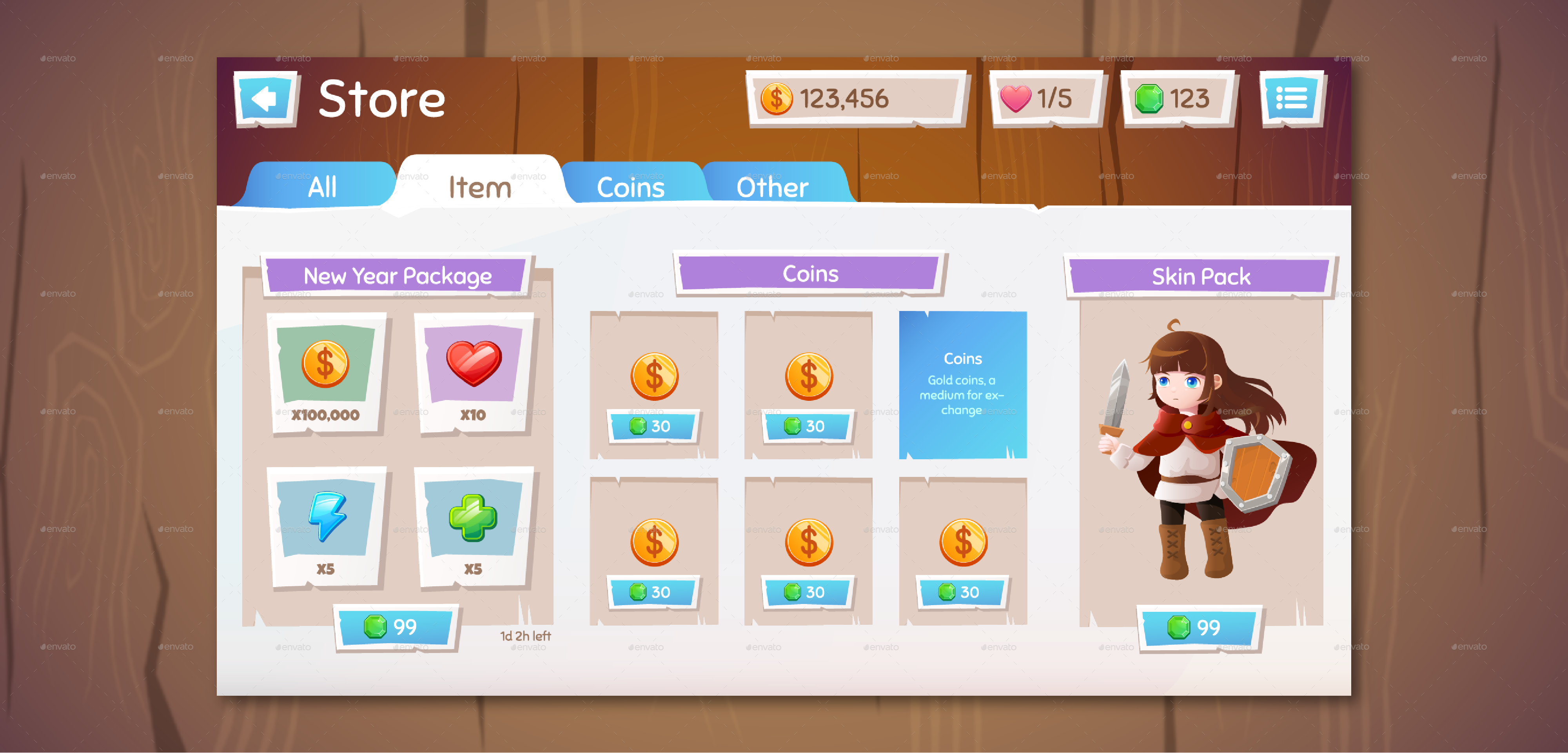 Notebook Theme GUI Pack 18, Game Assets | GraphicRiver