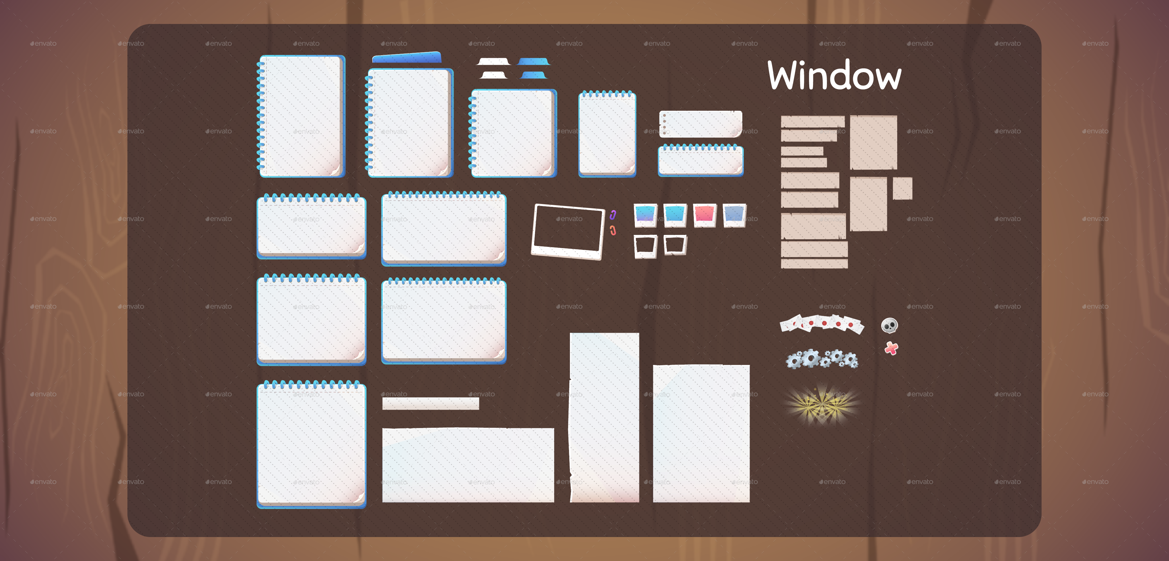 Notebook Theme GUI Pack 18, Game Assets | GraphicRiver