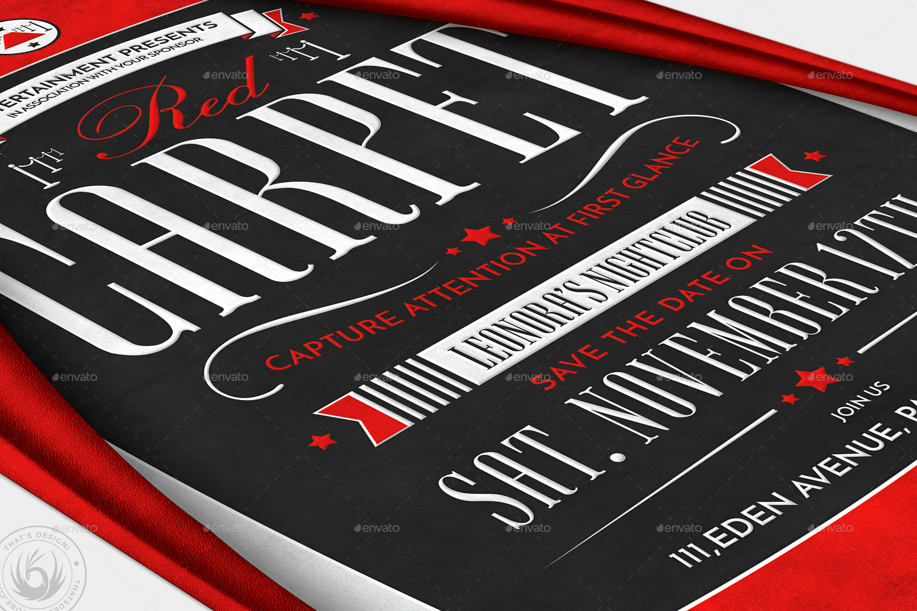 Red Carpet Flyer Template, Print Templates | GraphicRiver