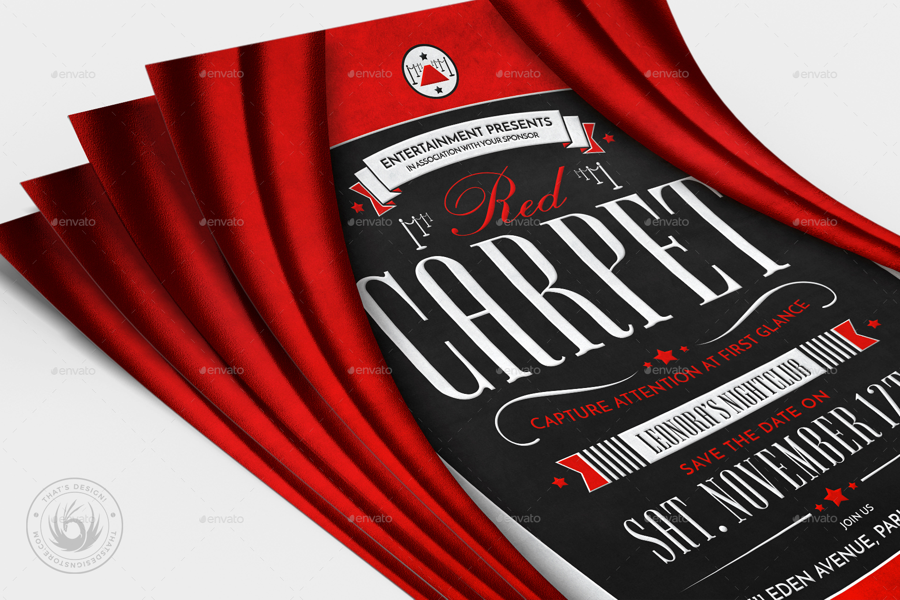 Red Carpet Flyer Template, Print Templates | GraphicRiver