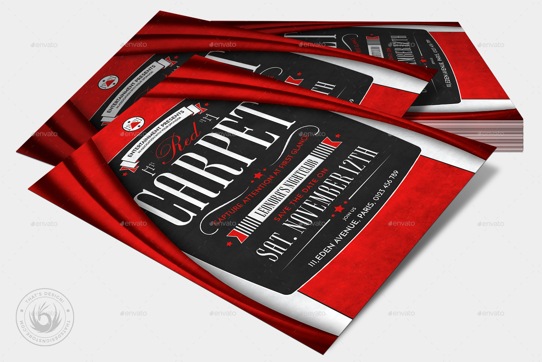 Red Carpet Flyer Template, Print Templates | GraphicRiver