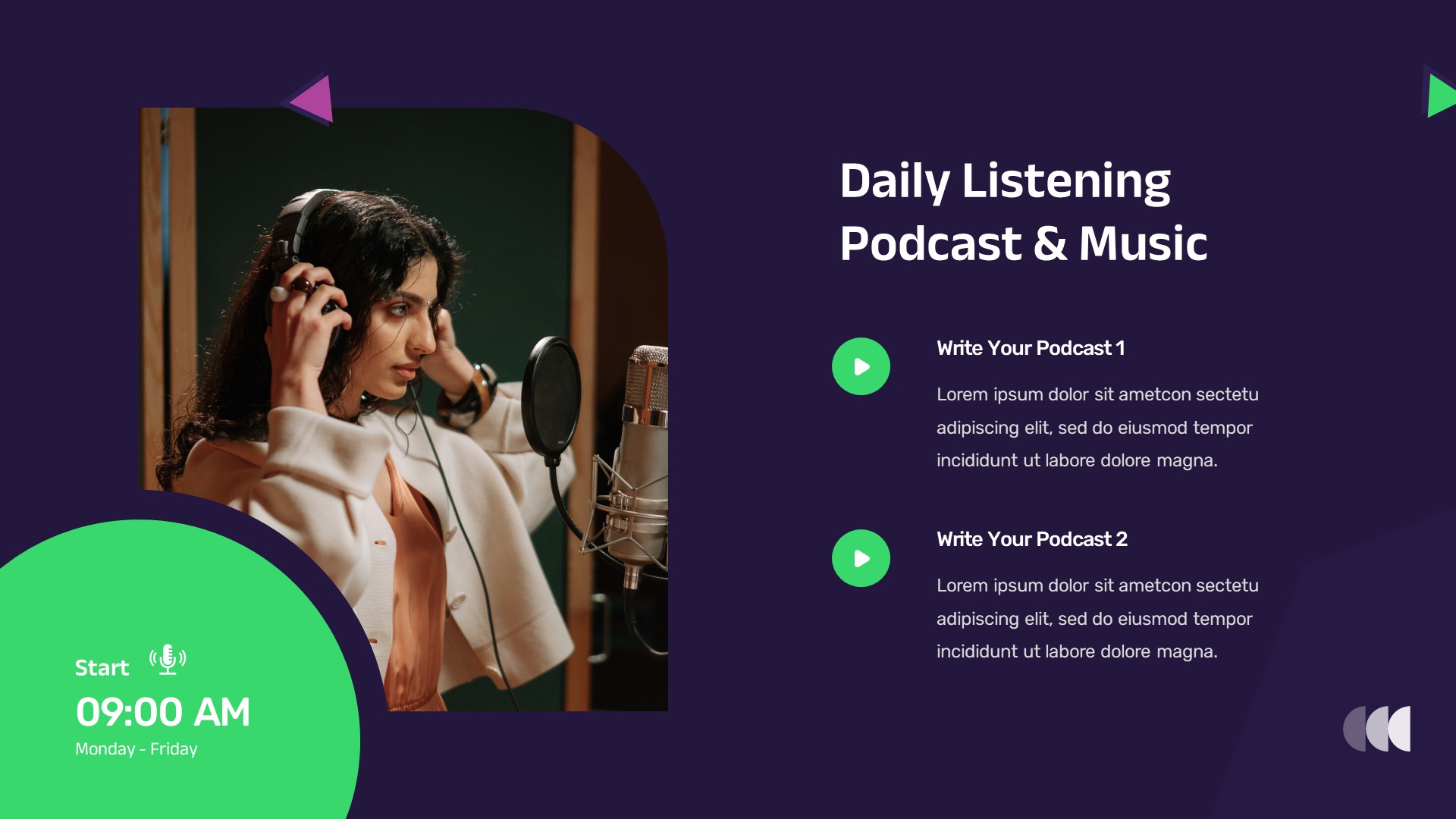 Podcast & Radio Station PowerPoint Template, Presentation Templates