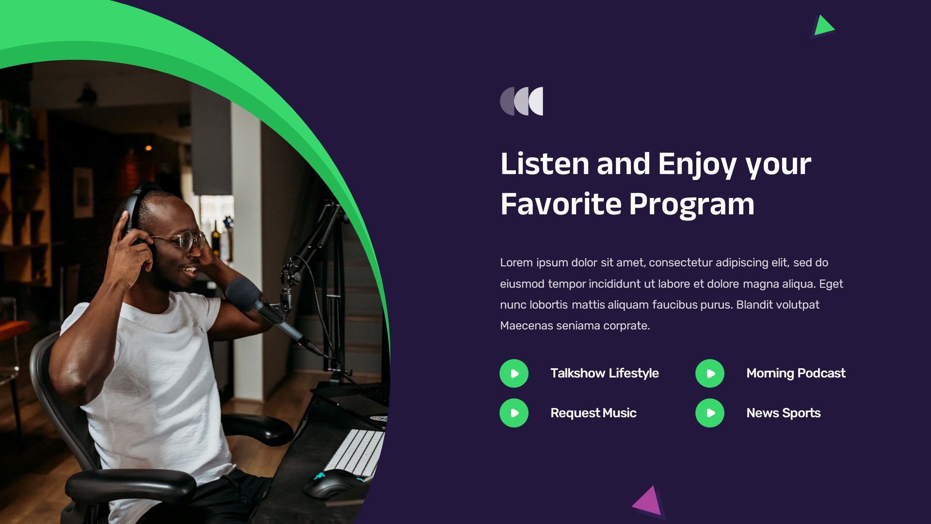 Podcast & Radio Station PowerPoint Template, Presentation Templates