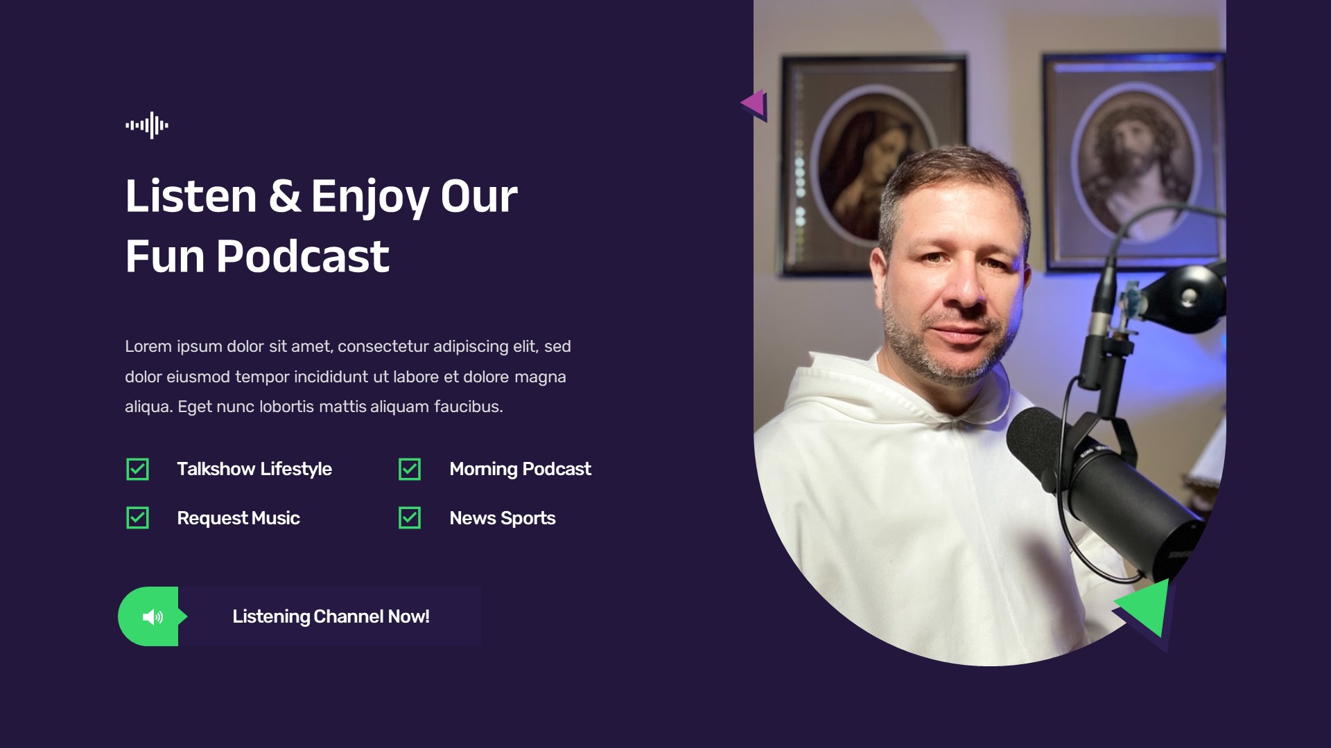 Podcast & Radio Station Google Slides Template, Presentation Templates