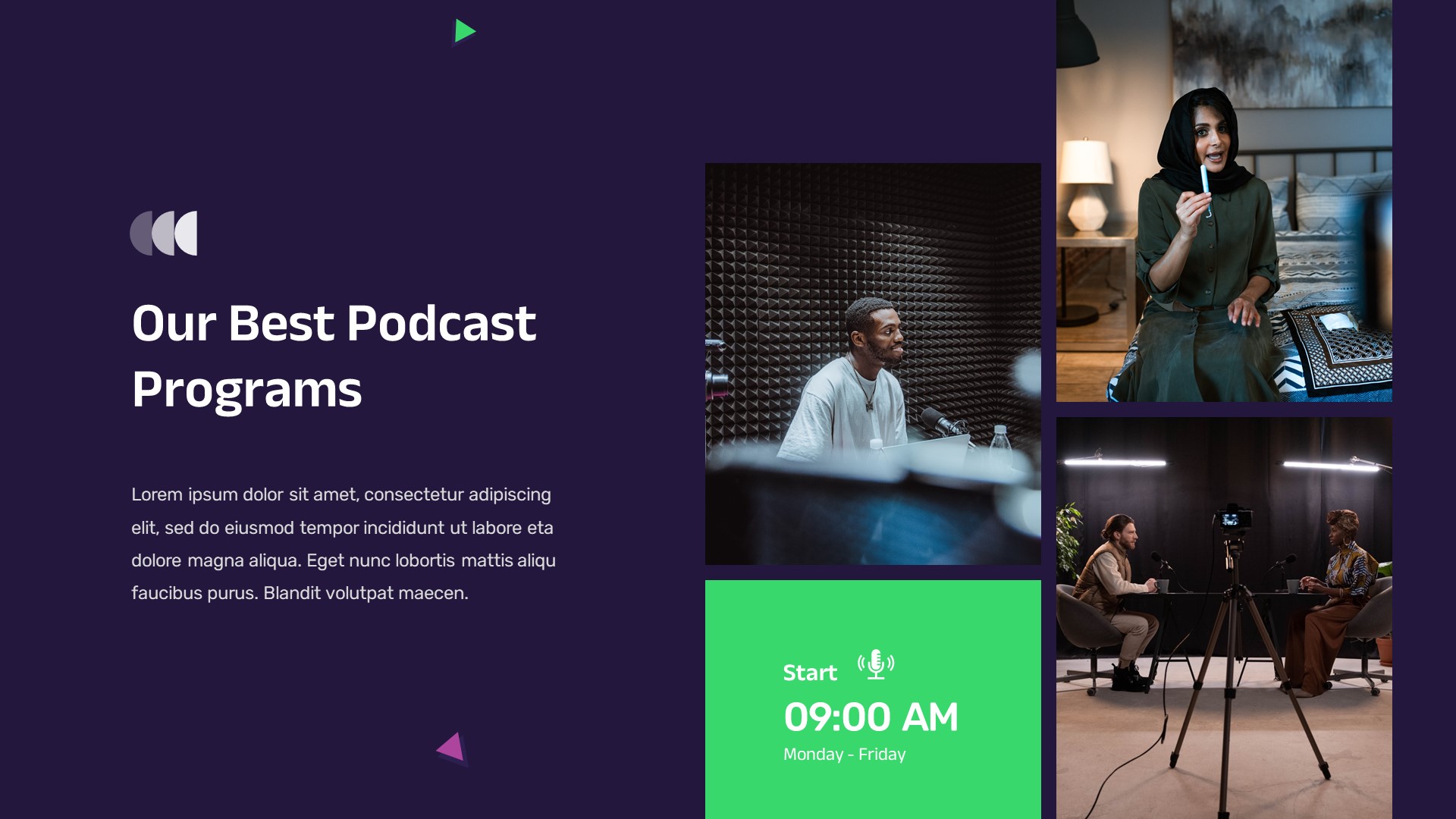 Podcast & Radio Station Google Slides Template, Presentation Templates