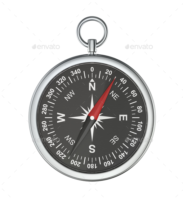 Modern silver compass Stock Photo by magraphics | PhotoDune