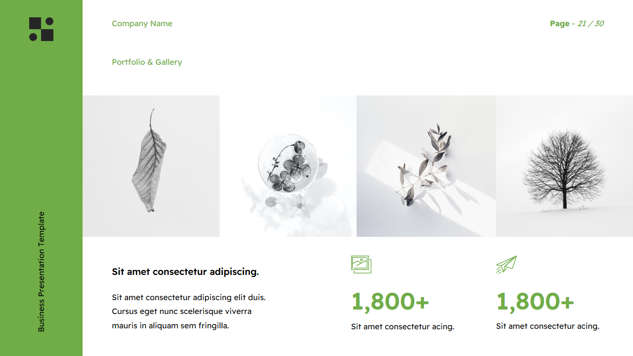 Simple Green White Creative Modern Business Plan, Presentation Templates