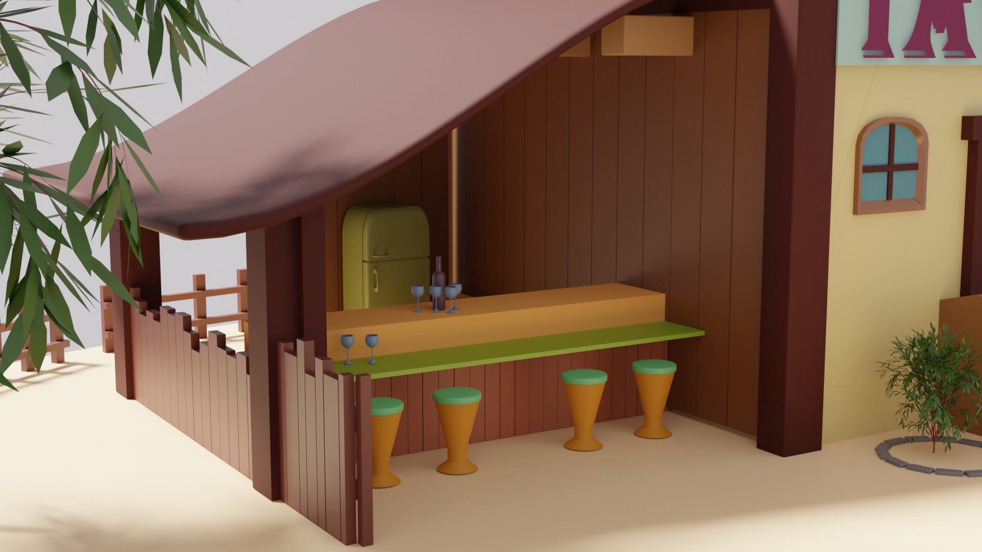The scene is a mini-tavern by Evgenia_0550 | 3DOcean