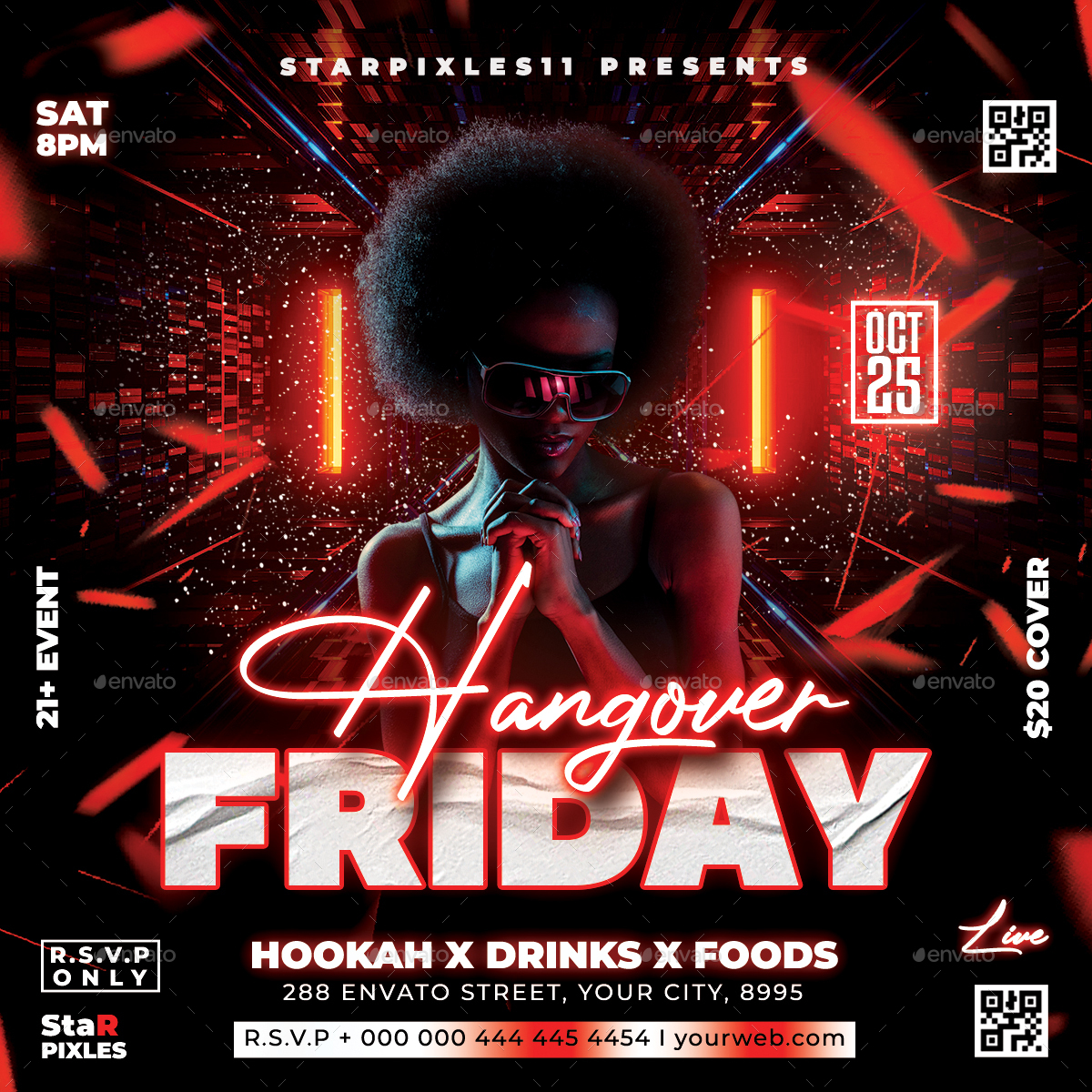 Night Club Flyer, Print Templates | GraphicRiver