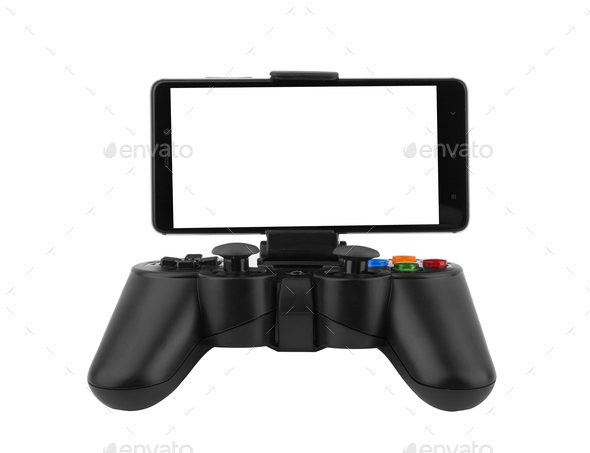 Video game controller isolated on white background Stock Photo by ...