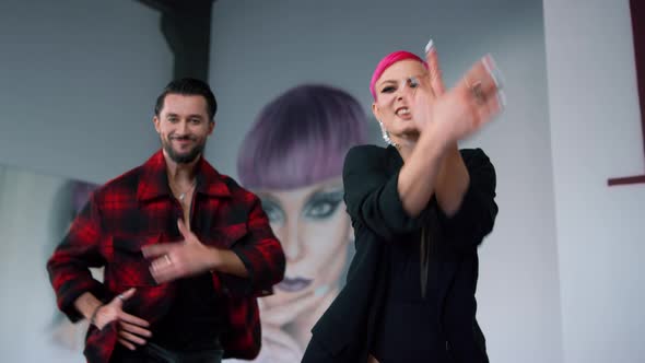 Professional Dancers Grinding Moves Indoors, Stock Footage | VideoHive