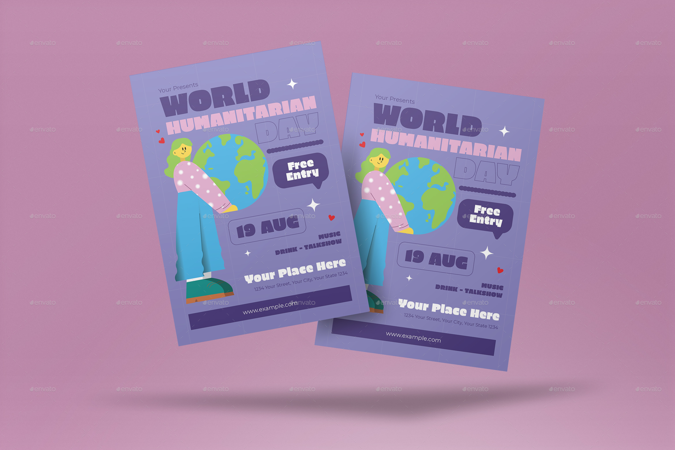 World Humanitarian Day Flyer Set, Print Templates | GraphicRiver