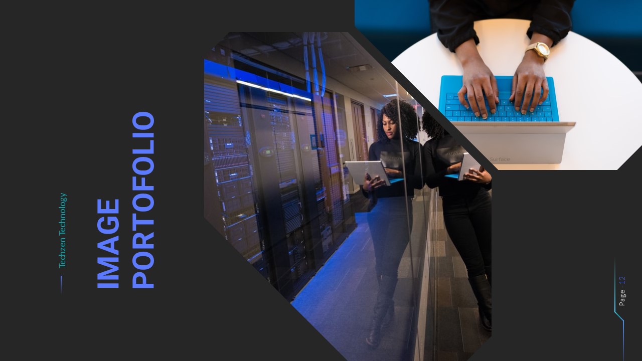 Techzen Modern Technology PowerPoint Template, Presentation Templates