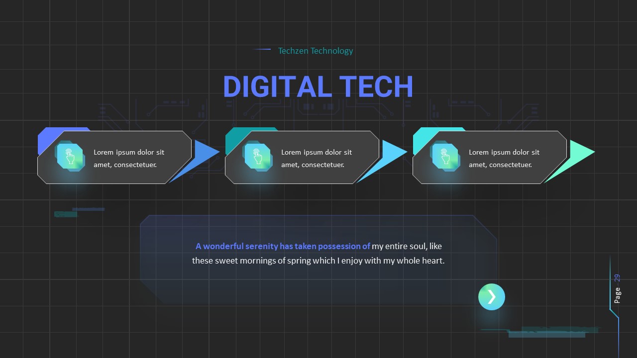 Techzen Modern Technology PowerPoint Template, Presentation Templates