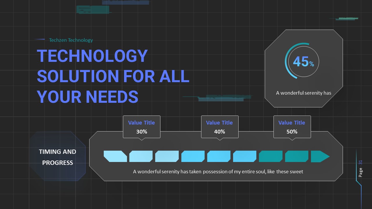 Techzen Modern Technology PowerPoint Template, Presentation Templates