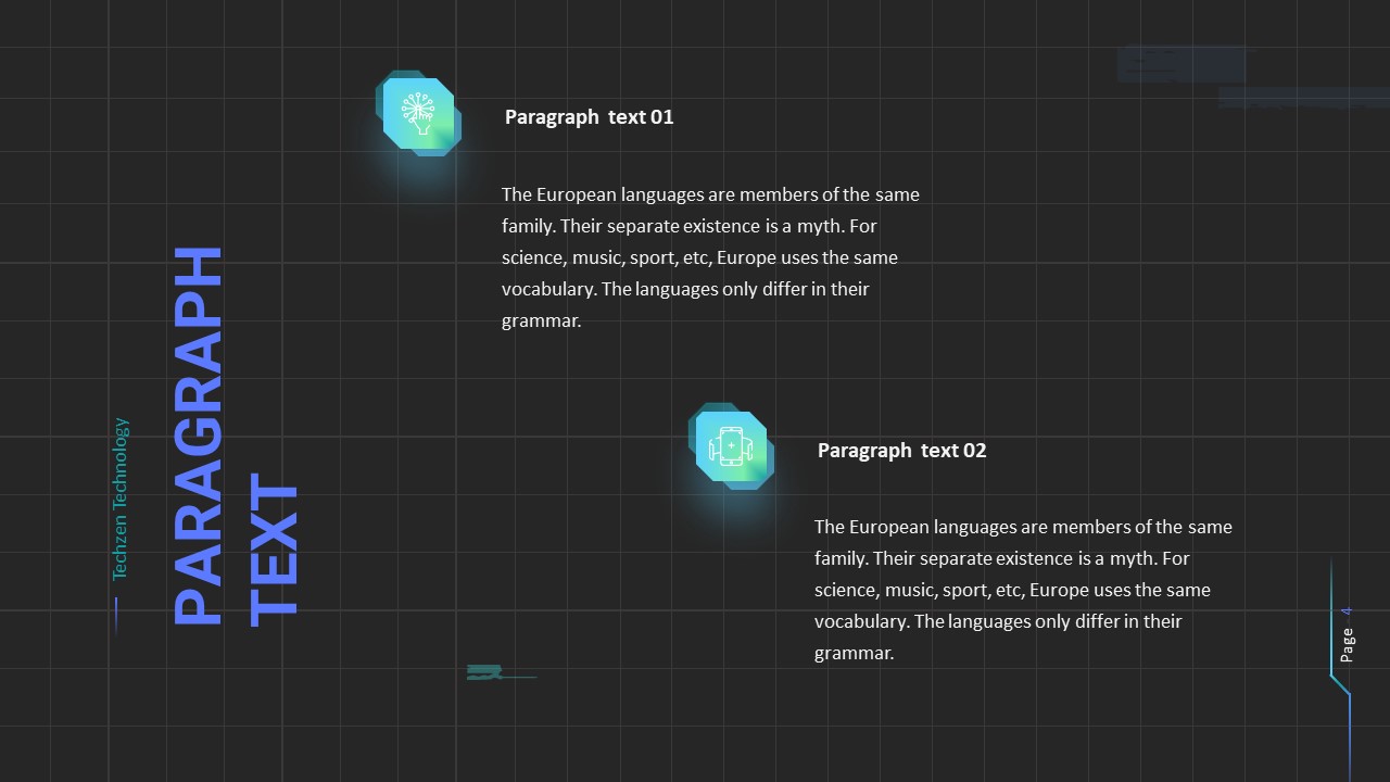 Techzen Modern Technology PowerPoint Template, Presentation Templates