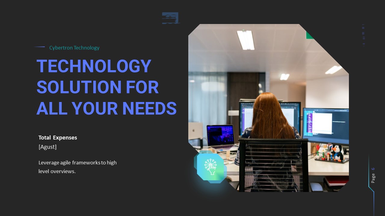 Techzen Modern Technology PowerPoint Template, Presentation Templates