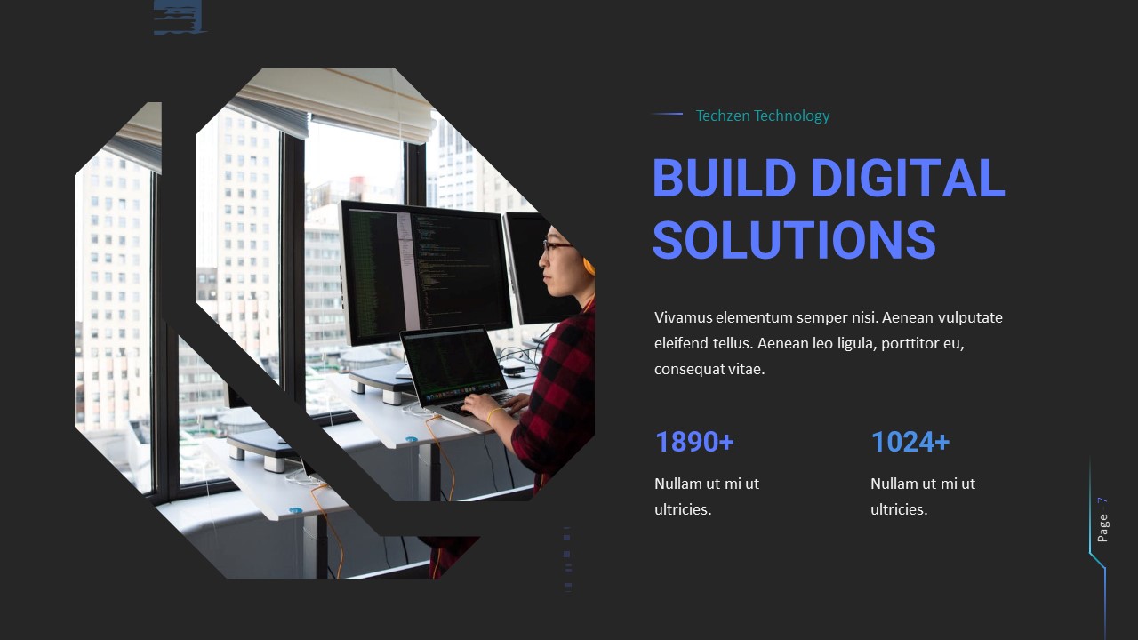 Techzen Modern Technology PowerPoint Template, Presentation Templates