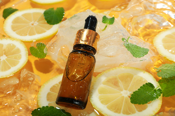 Concept of natural cosmetic, lemon cosmetic, closeup Stock Photo by ...