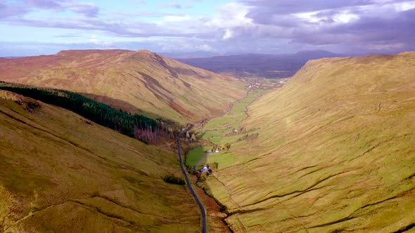 Aerial View From Glengesh Pass By Ardara, Donegal, Ireland, Stock Footage