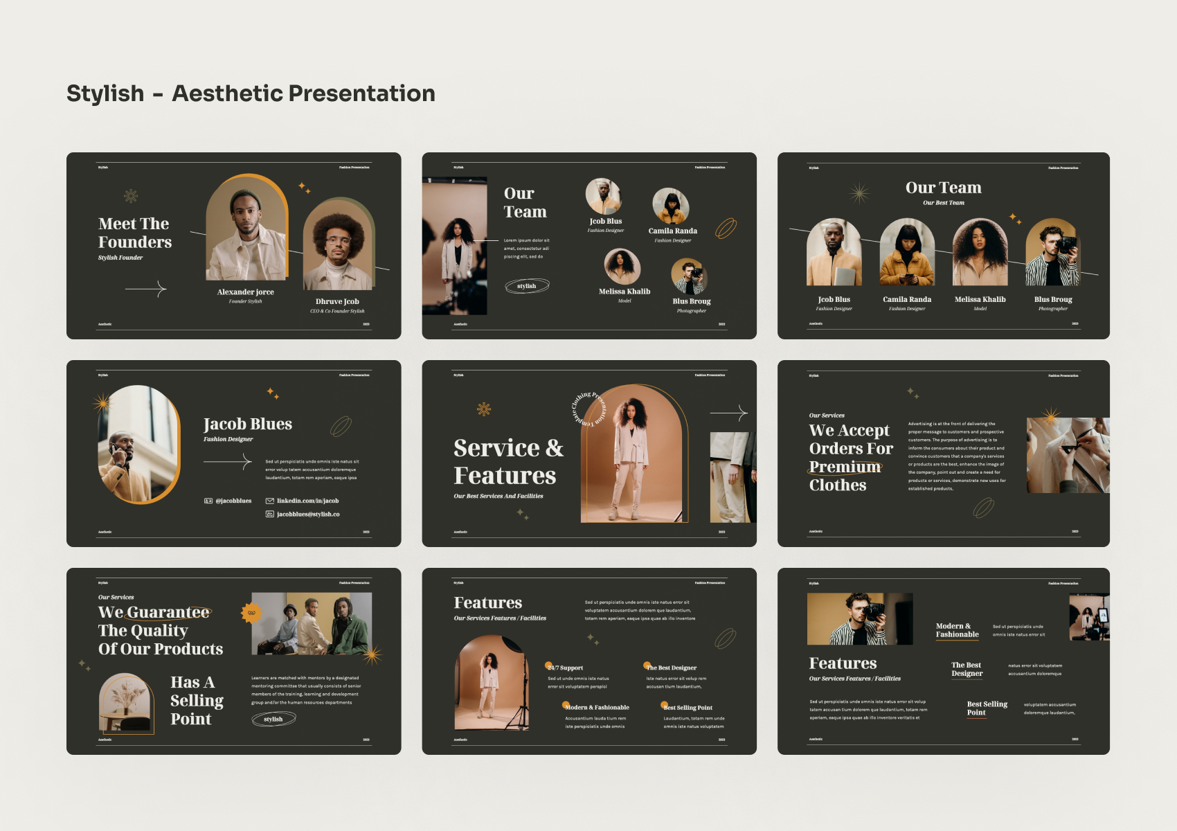 Stylish - Aesthetic Fashion PowerPoint Presentation, Presentation Templates