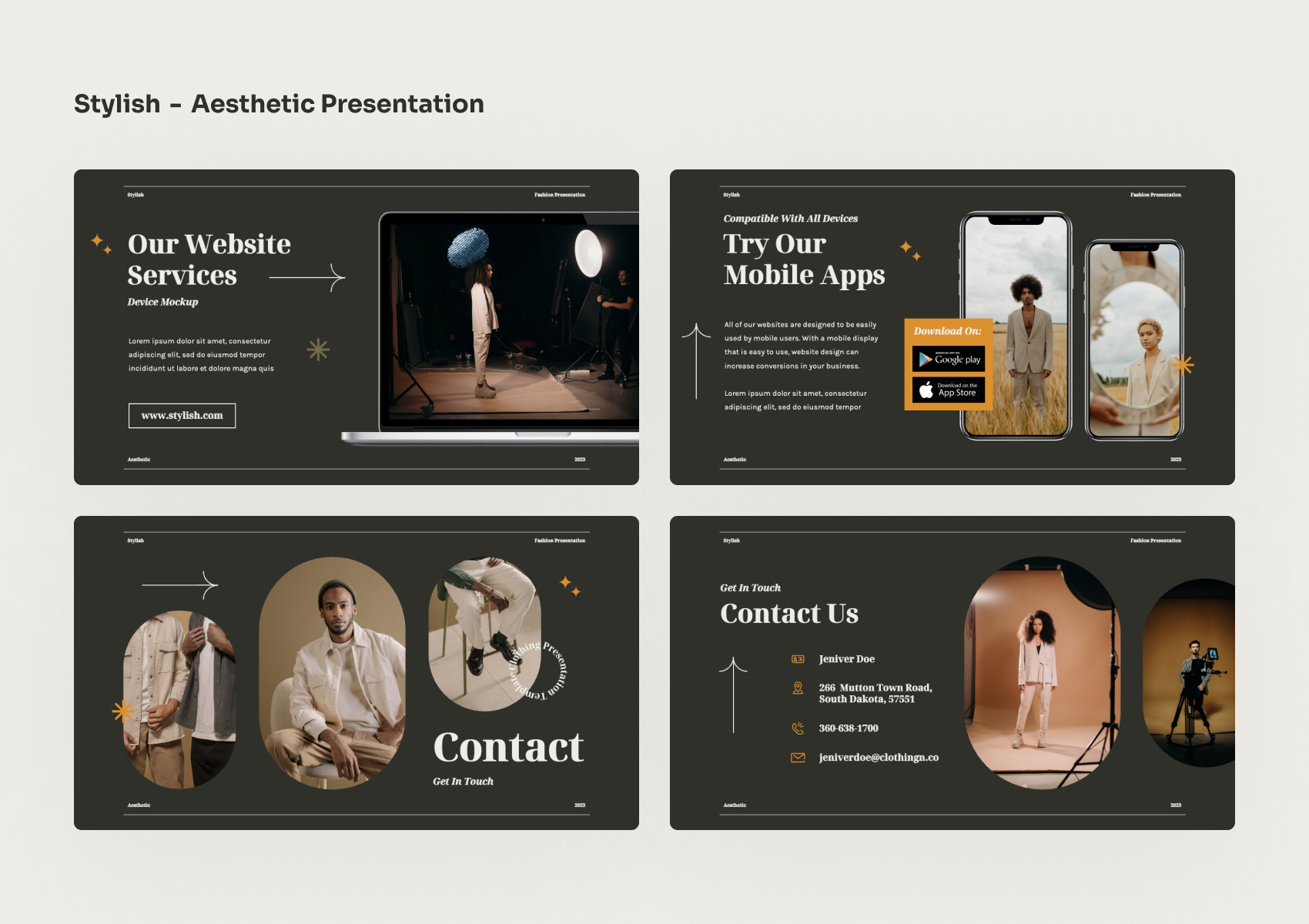 Stylish - Aesthetic Fashion PowerPoint Presentation, Presentation Templates