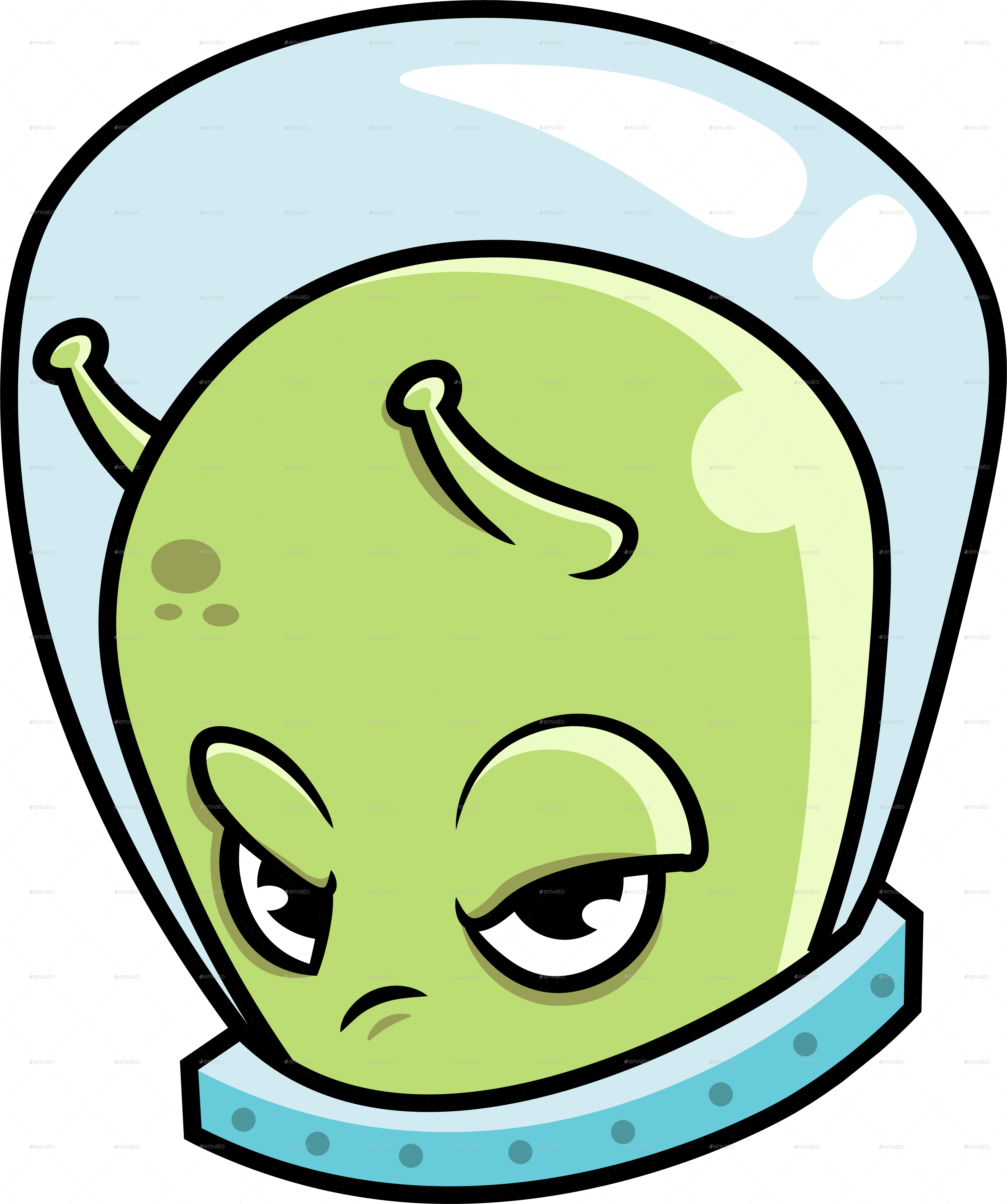 Cartoon Green Alien With Space Gun, Vectors | GraphicRiver