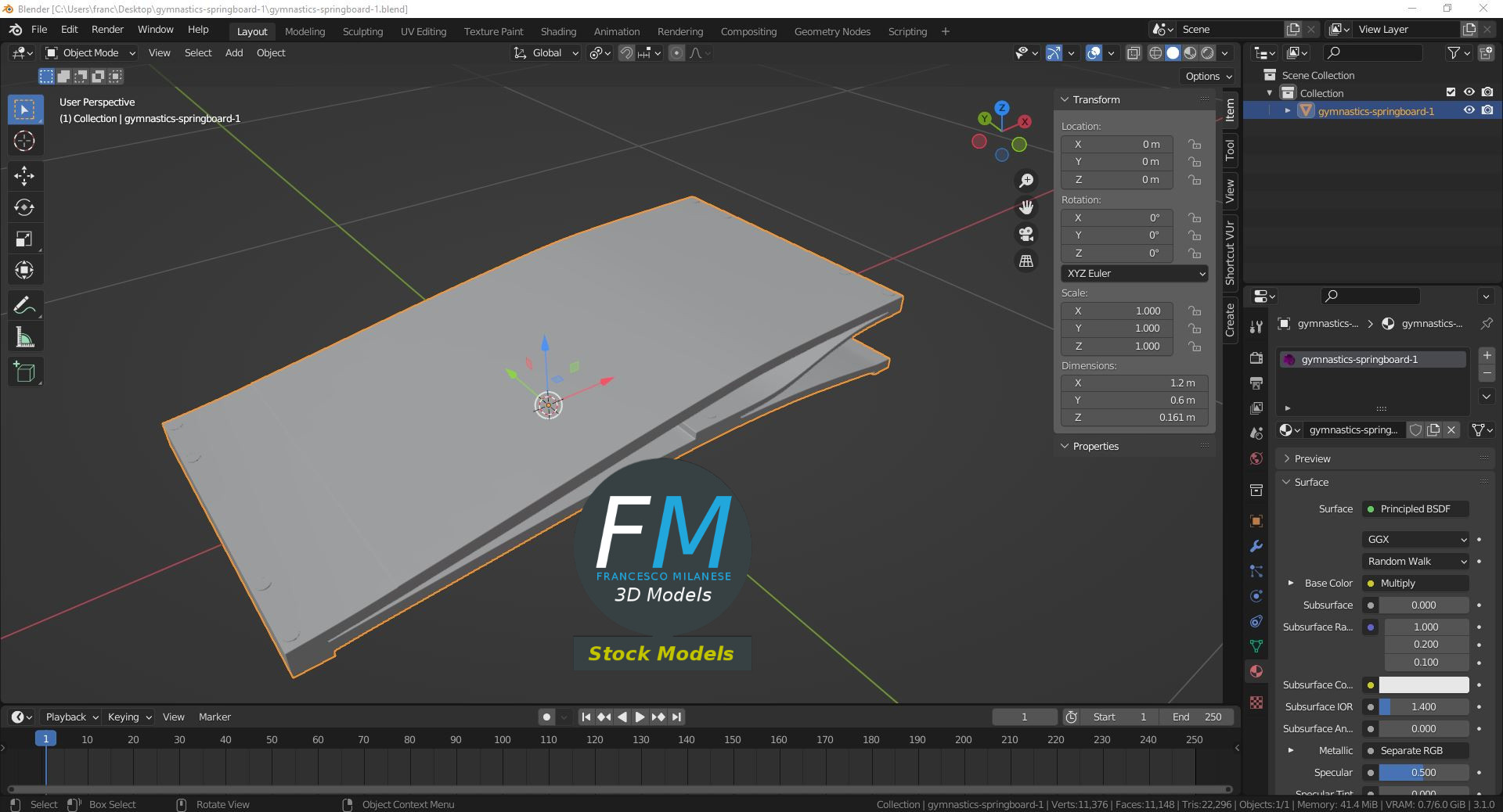 Gymnastics springboard 1 by FrancescoMilanese85 | 3DOcean