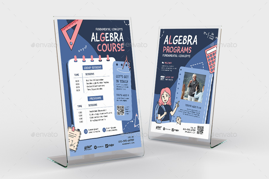 Algebra Math Education Flyer Template, Print Templates | GraphicRiver