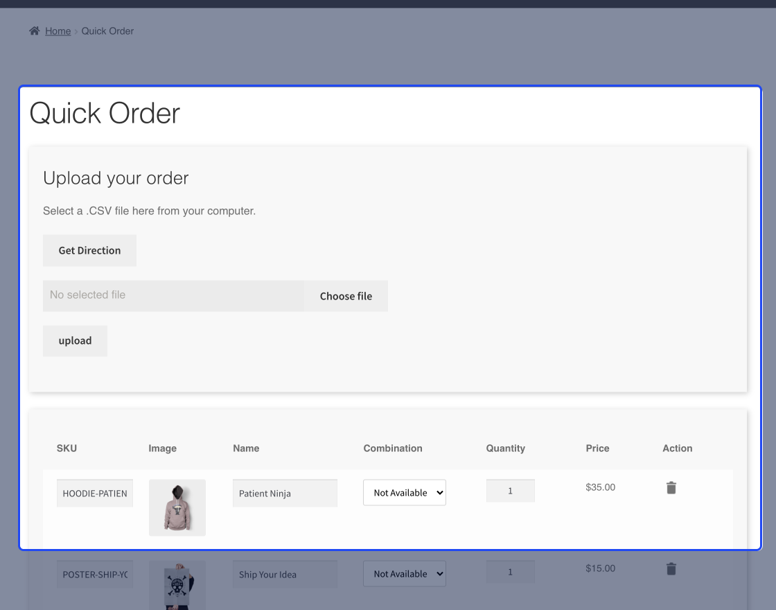 Quick Order Plugin for WooCommerce by Webkul | CodeCanyon