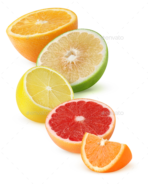 Citrus fruits in a row Stock Photo by photomaru | PhotoDune